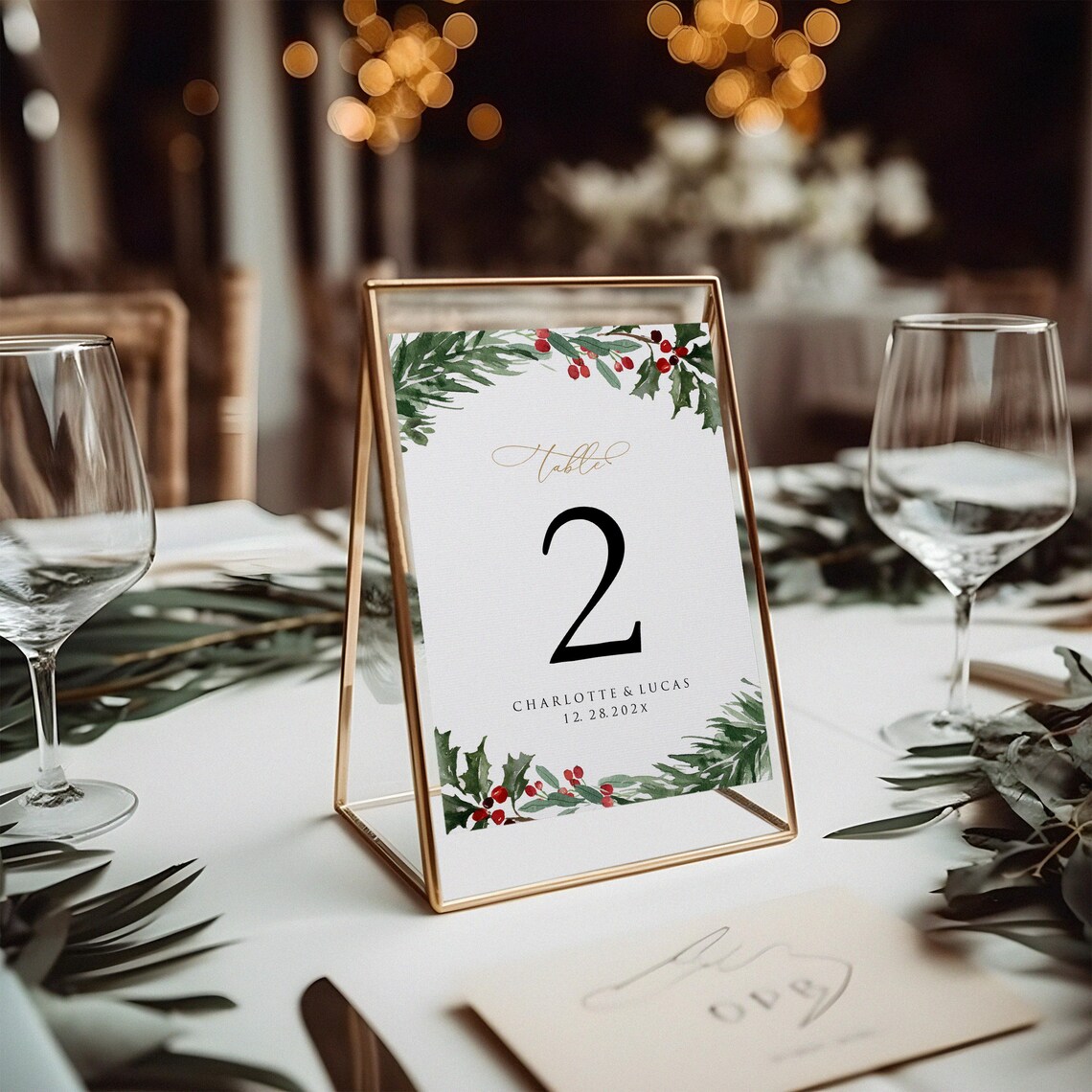 Christmas Printable Table Numbers, Holiday Table Numbers, 5x7 & 4x6 ...