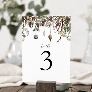 Christmas Table Numbers, Printable Table Numbers Template, Edit With ...