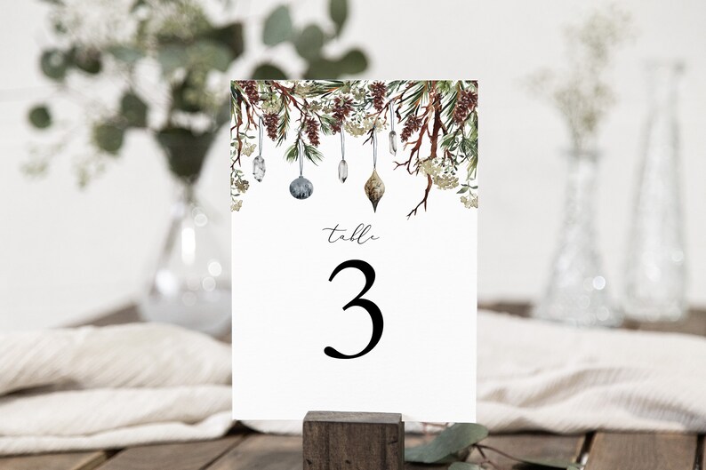 Christmas Table Numbers Printable Table Numbers Template - Etsy