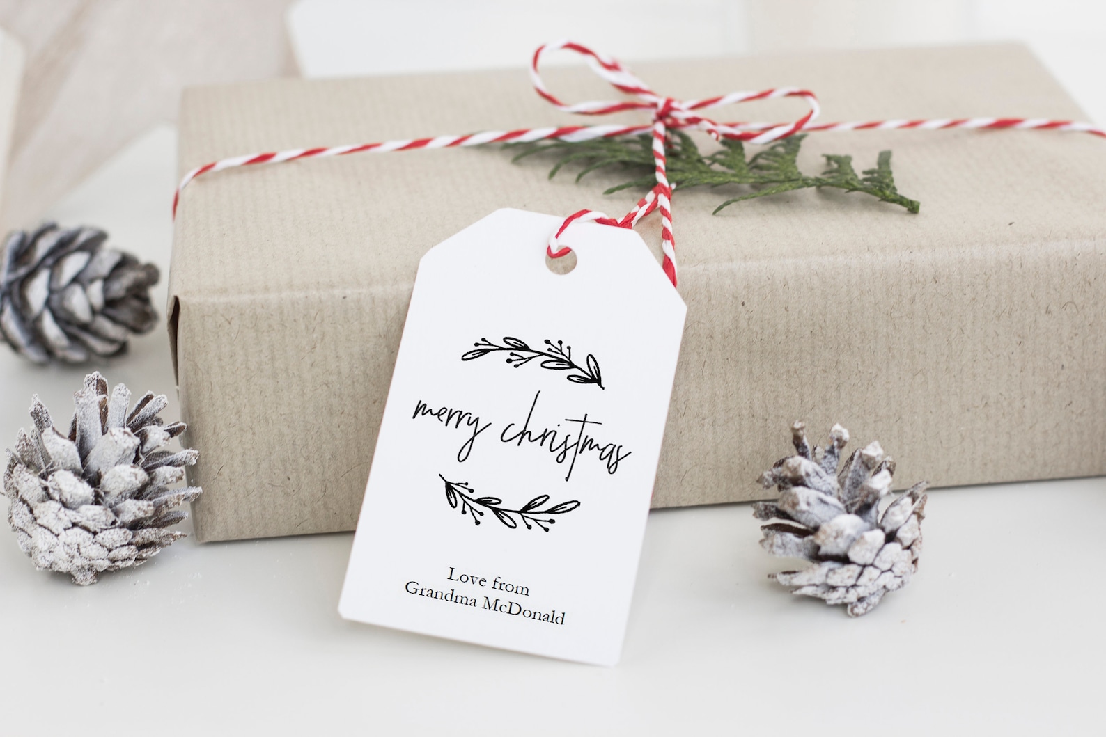 Rustic Christmas Gift Tag Template Printable Christmas Tags | Etsy