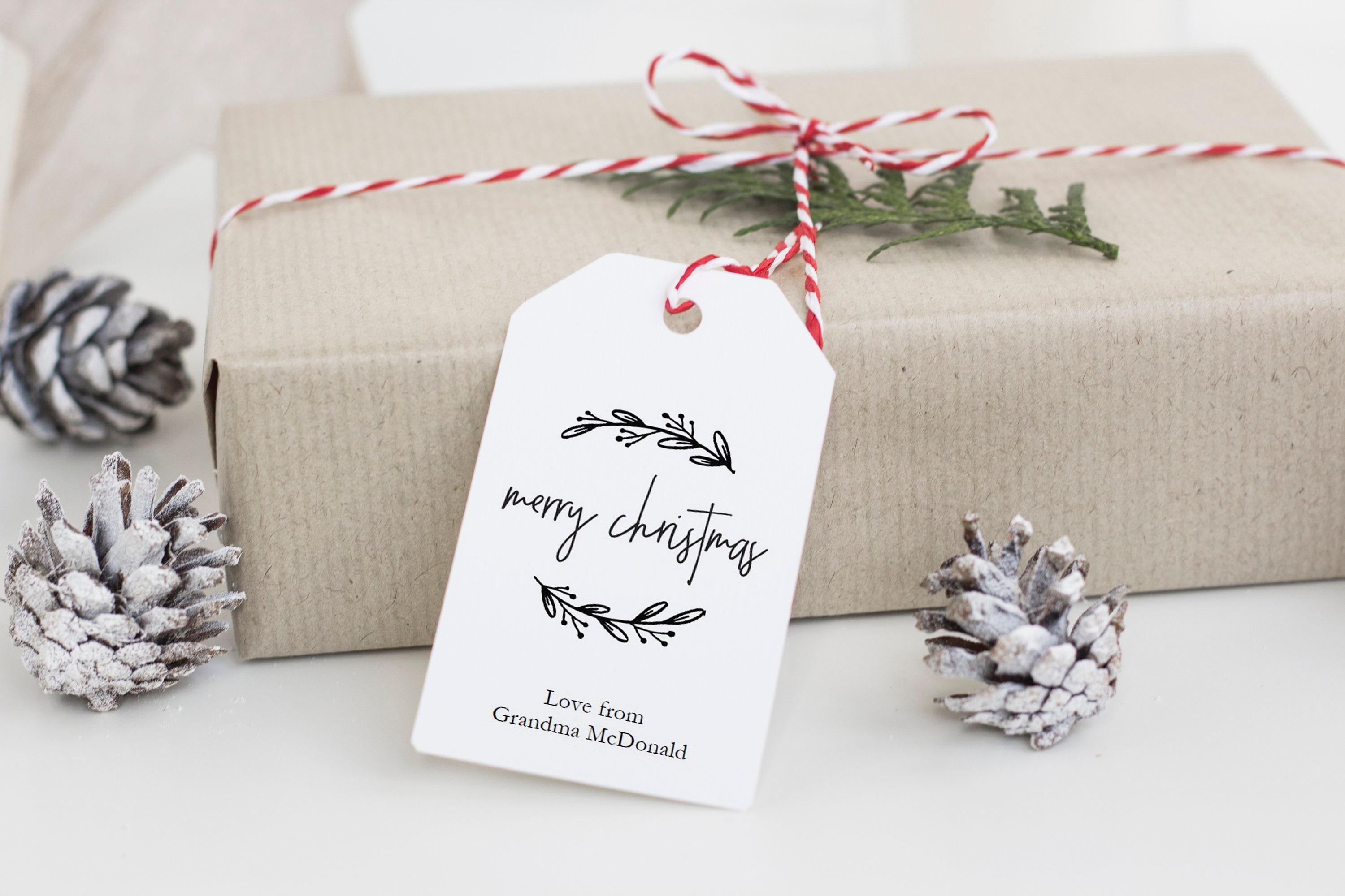 Rustic Christmas Gift Tag Template Printable Christmas Tags | Etsy