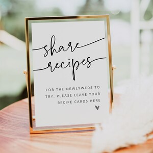 Minimalist Recipe Sign and Card Set, Recipes Insert Card, Diy Recipe ...