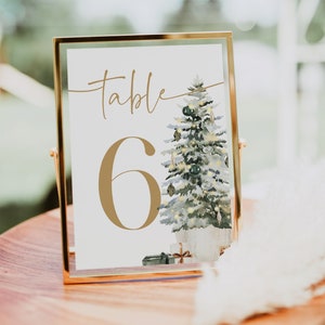 Christmas Printable Table Numbers, Holiday Table Numbers, 5x7 & 4x6 ...