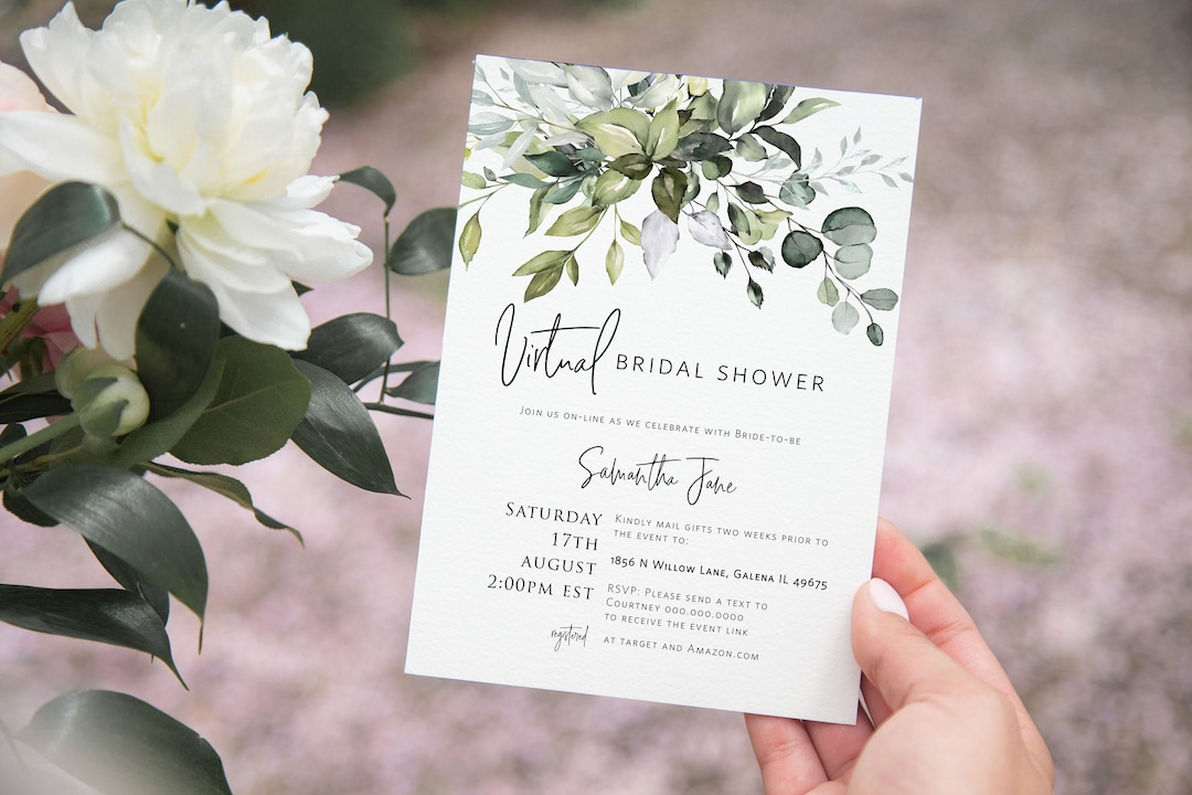 Virtual Bridal Shower Invitation, Social Distancing Bridal Shower ...