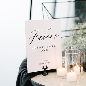 Favors Sign, Modern Favor Sign Template, Wedding Favors Sign, Edit With ...