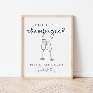 But First Champagne Sign, Minimalist Champagne Sign, Champagne Toast ...