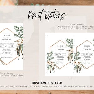 Boho Wedding Invitation Suite Wedding Invitation Printable - Etsy