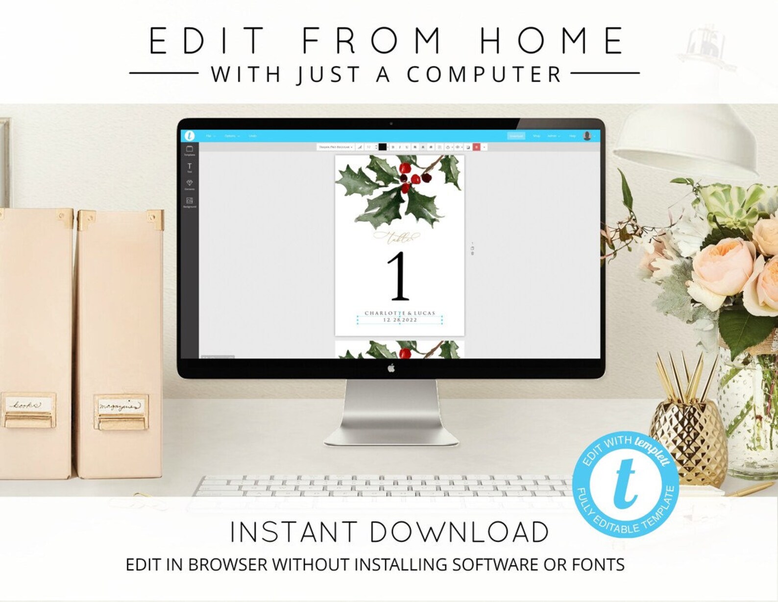 Christmas Seating Chart Poster, Holiday Wedding Seating Chart ...