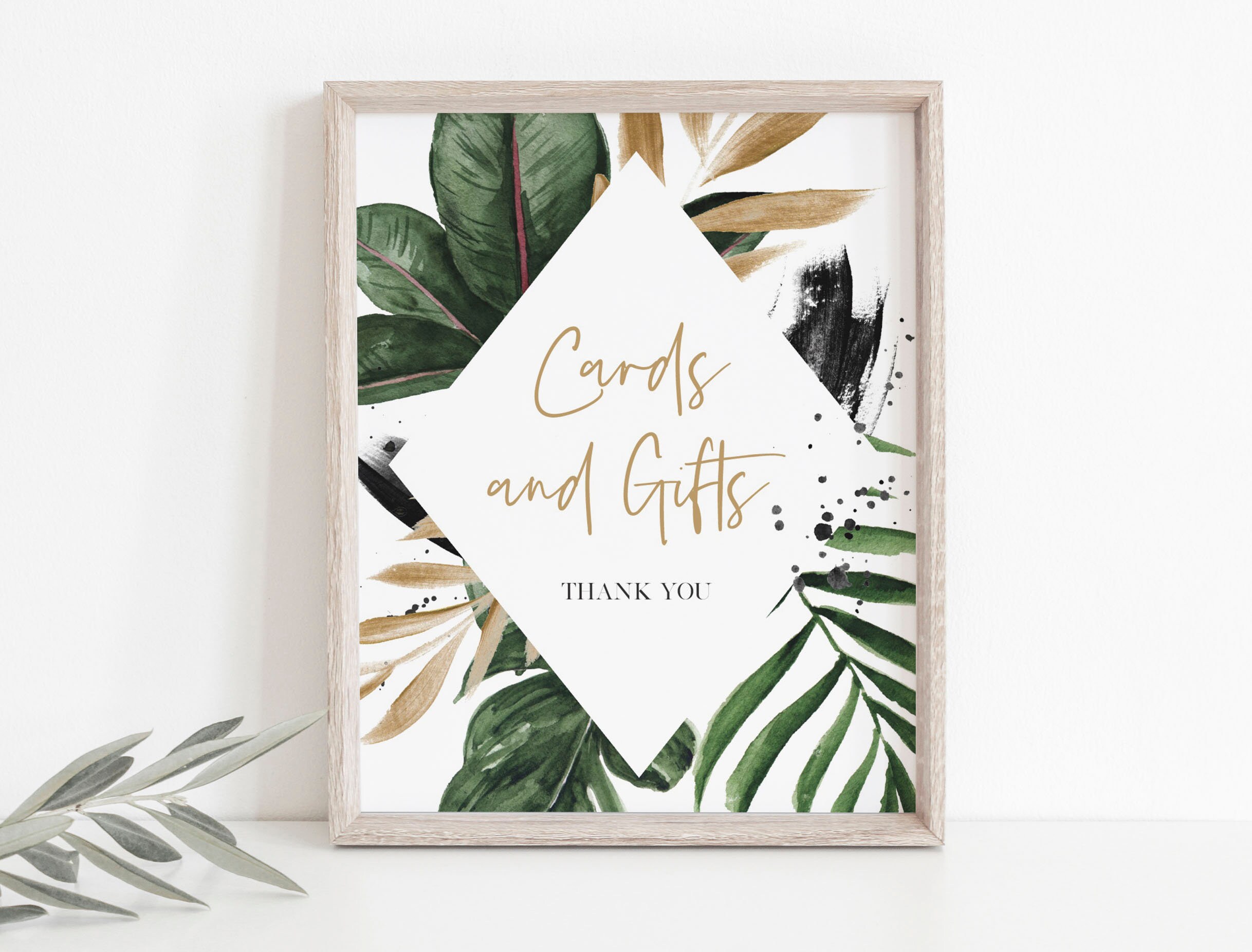 Cards and Gifts Sign Gold Cards Sign Tropical Gifts Sign | Etsy