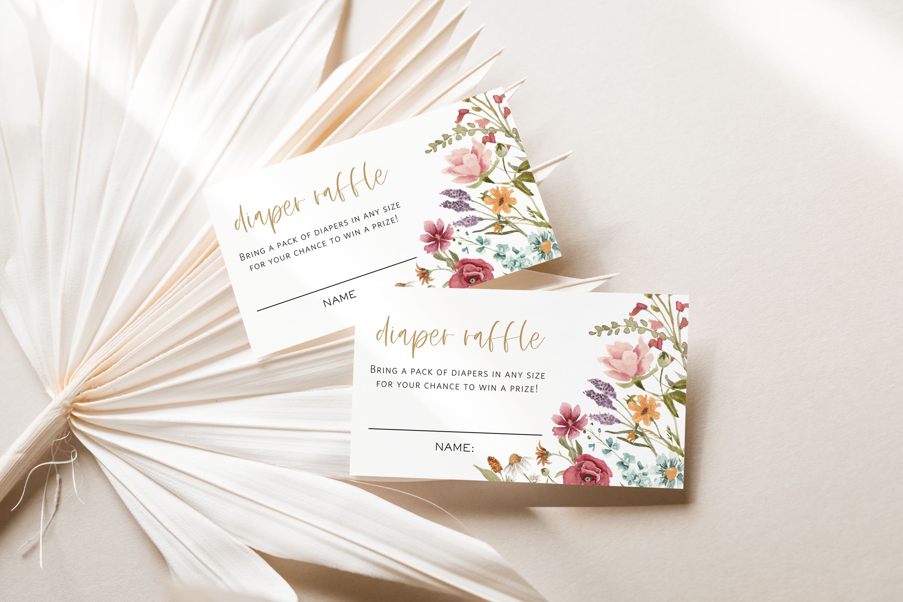 Wildflower Baby Shower Diaper Raffle Sign and Raffle Tickets | Etsy