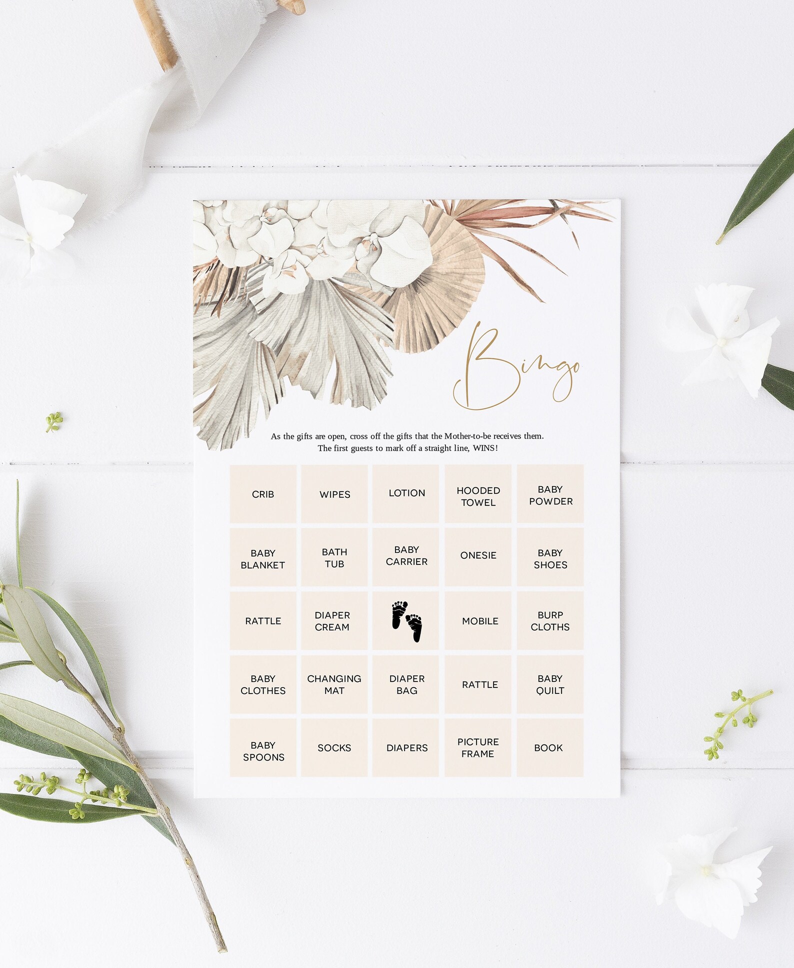 Boho Baby Bingo Baby Shower Game Boho Printable Bingo Cards - Etsy