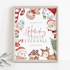 Christmas Welcome Sign, Cookie Exchange Sign, Printable Welcome Sign, 5 ...