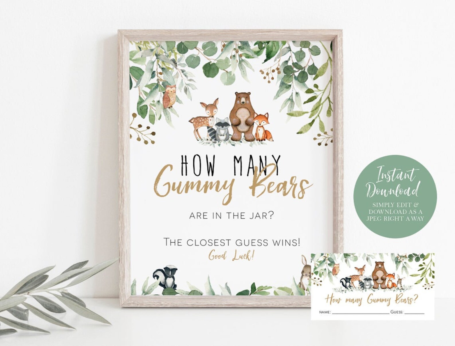 Baby Shower Game Bundle Woodland Baby Shower Games Games - Etsy