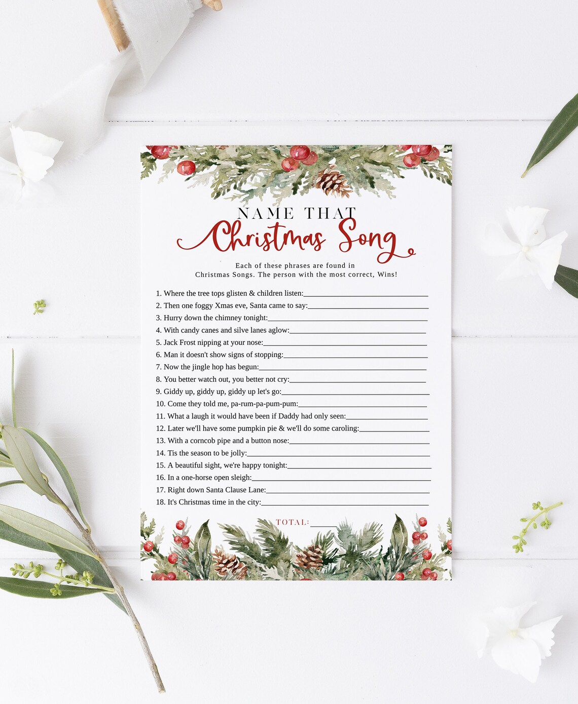 Name That Christmas Song, Christmas Songs Game, Holiday Party Game ...