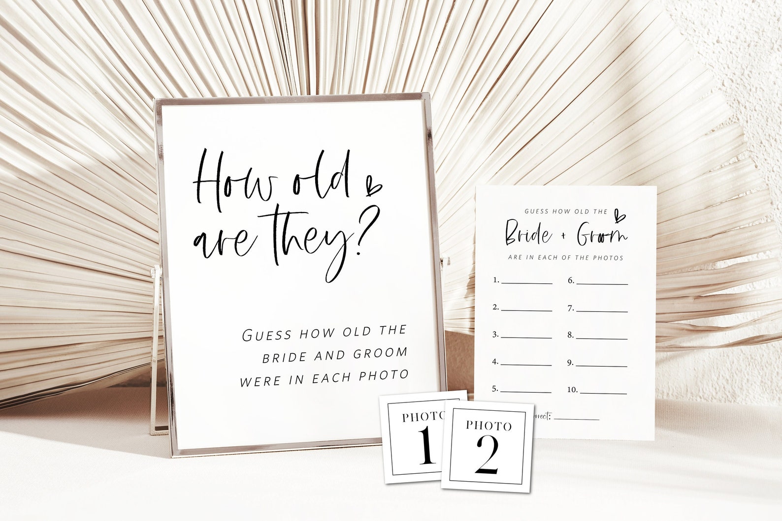 How Old Were the Bride and Groom Game, Guess How Old Game, Minimalist ...
