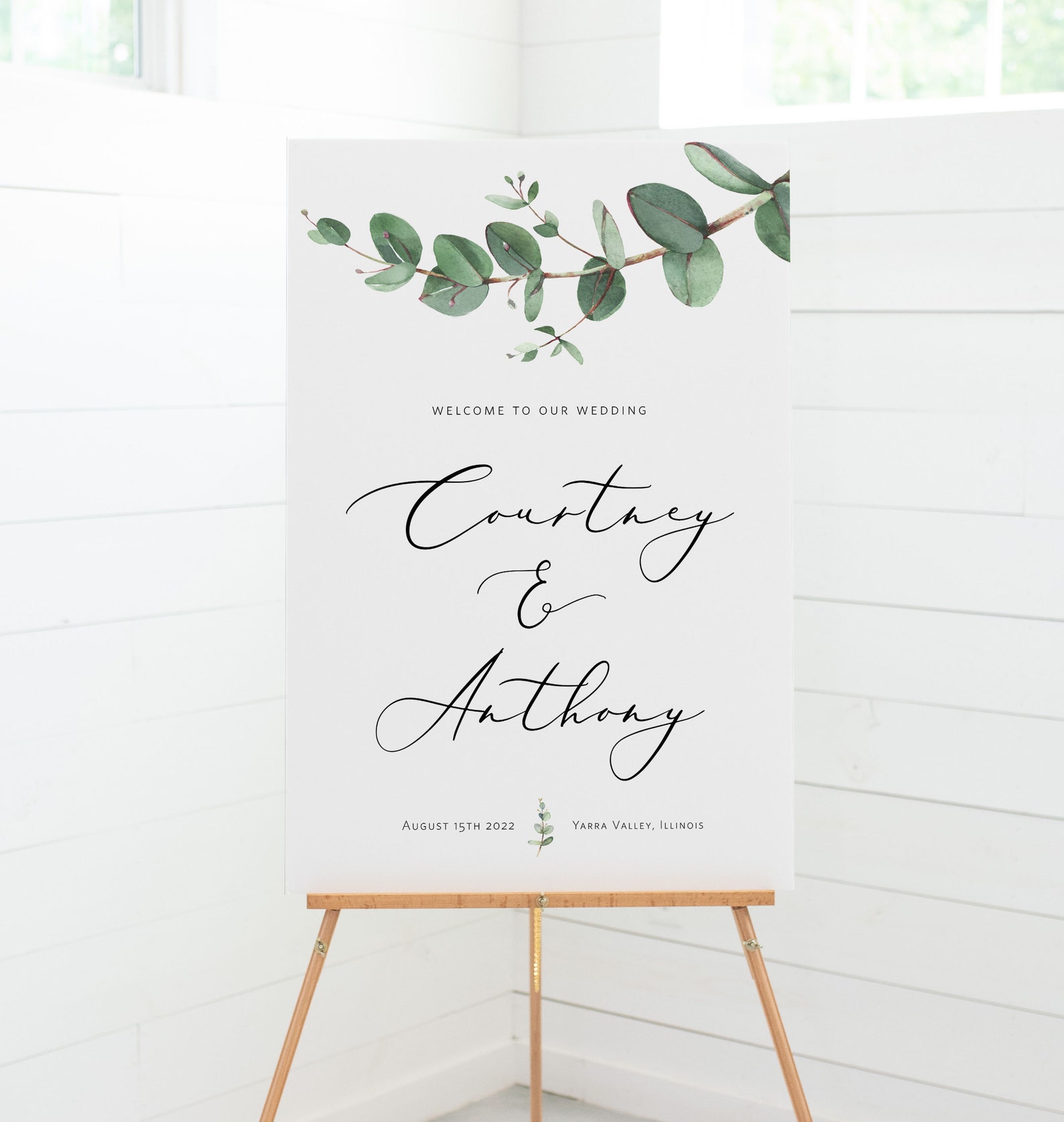 Eucalyptus Welcome Sign Greenery Welcome Poster Printable - Etsy