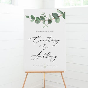 Eucalyptus Welcome Sign, Greenery Welcome Poster, Printable Welcome ...
