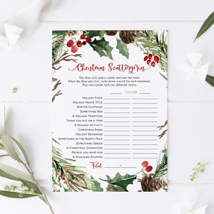 Christmas Scattergories Game, Scattergories Game Card, Holiday Party ...
