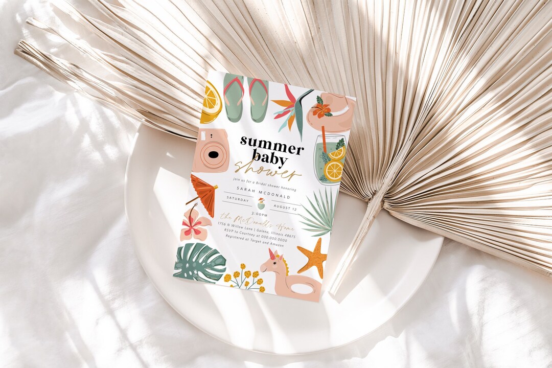 Summer Baby Shower Invitation, Boho Beach Invitation, Summer Baby ...