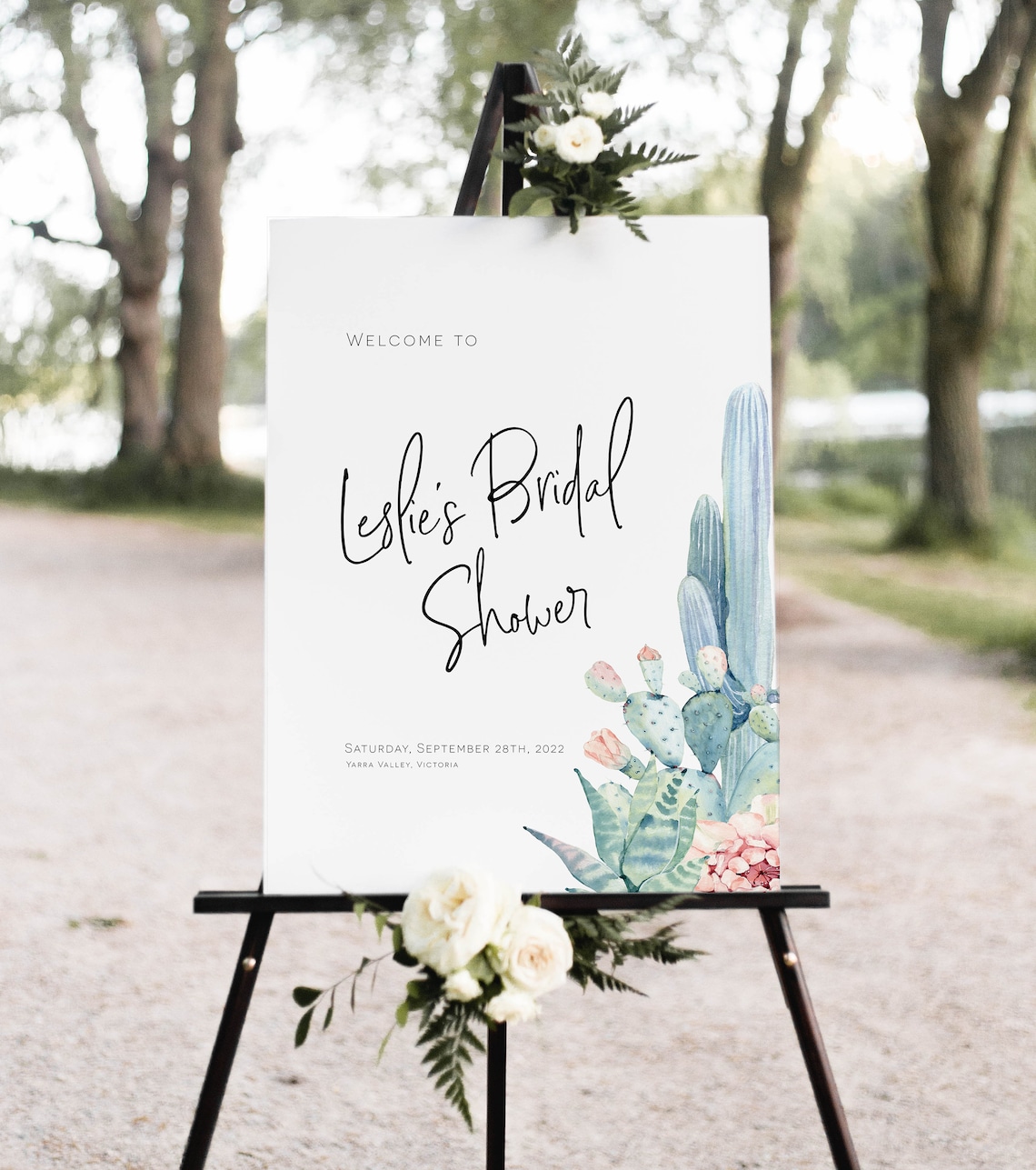 Cactus Welcome Sign Blush Cactus Welcome Poster Printable | Etsy