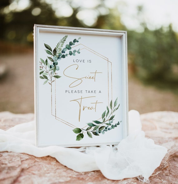 Love is Sweet Sign Greenery Love is Sweet Sign Shower Favor | Etsy