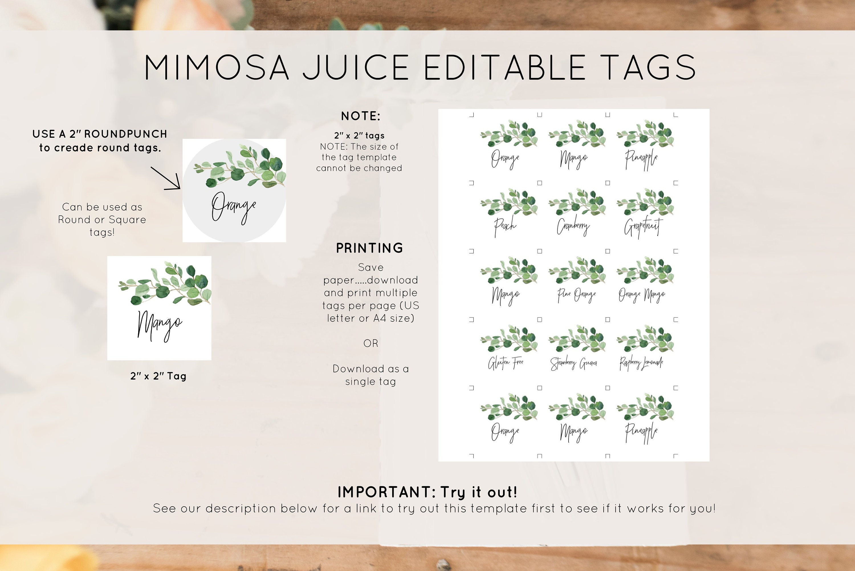 Lemon Mimosa Bar Sign and Juice Tags Set Mimosa Bar Tags | Etsy