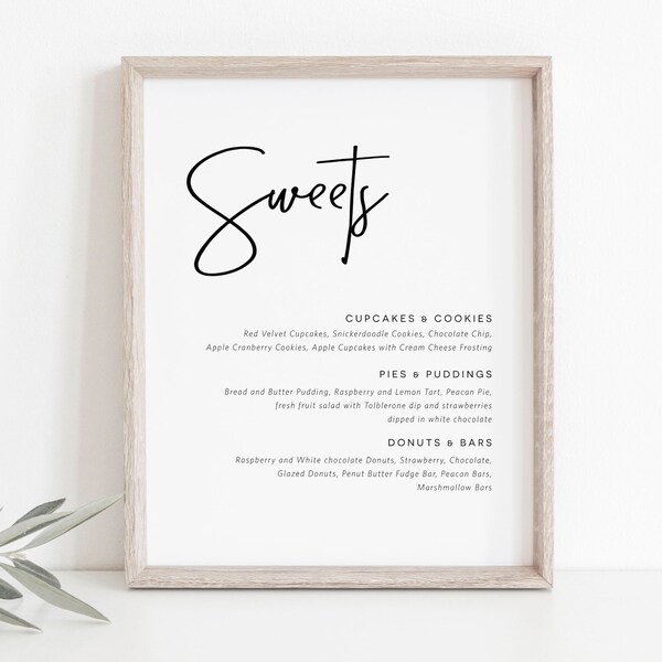 Sweets Table Sign - Etsy