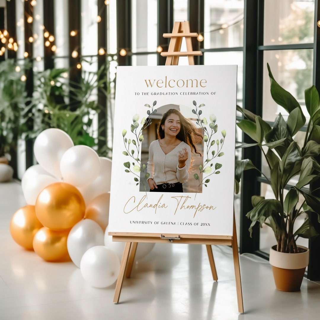 Graduation Welcome Sign, Photo Graduation Poster, Branch Graduation ...
