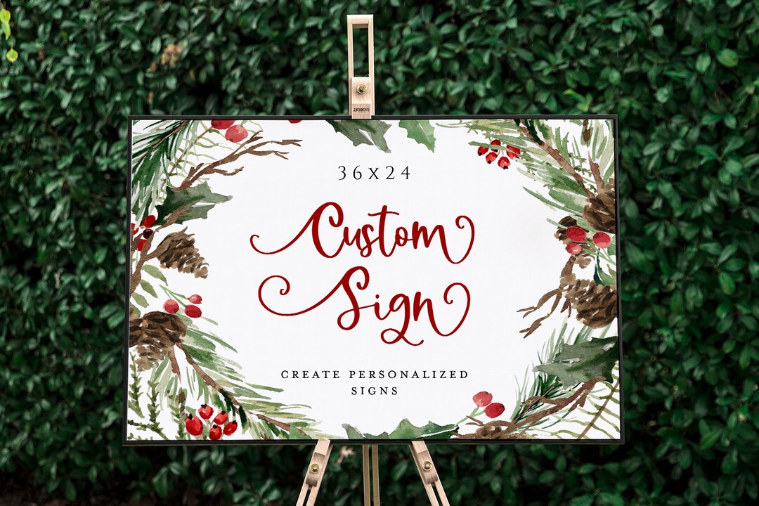 Custom Sign, Christmas Editable Poster Sign, Multiple Sizes, Vertical ...
