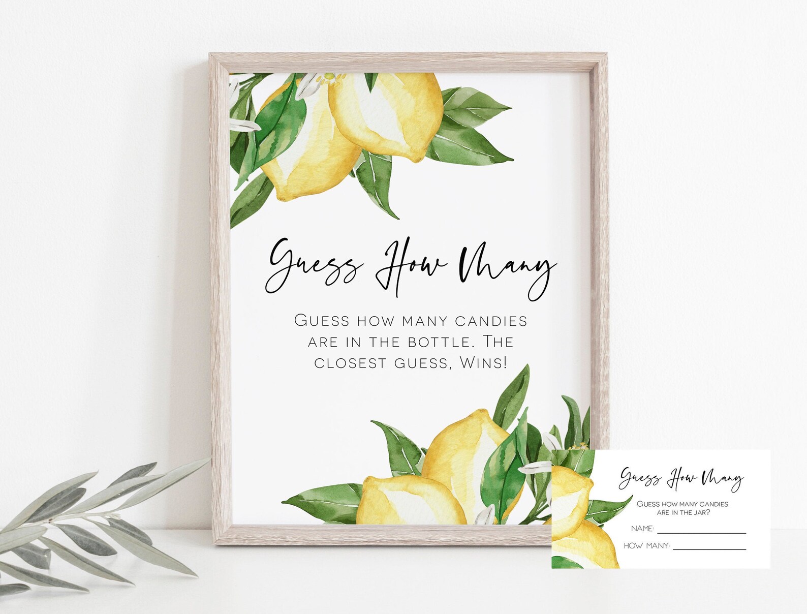 Lemon Candy Guessing Game Guess How Many Candies Baby Shower | Etsy