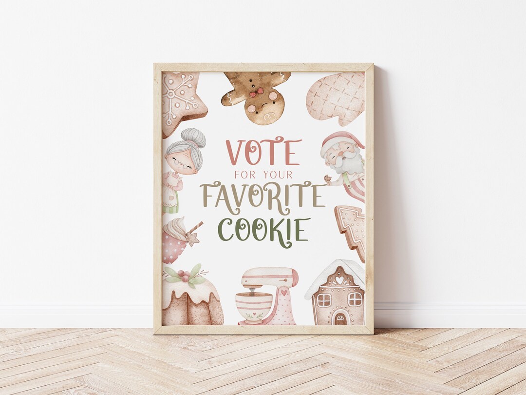 Vote for Your Favorite Cookie Sign, Printable Cookie Vote Sign ...