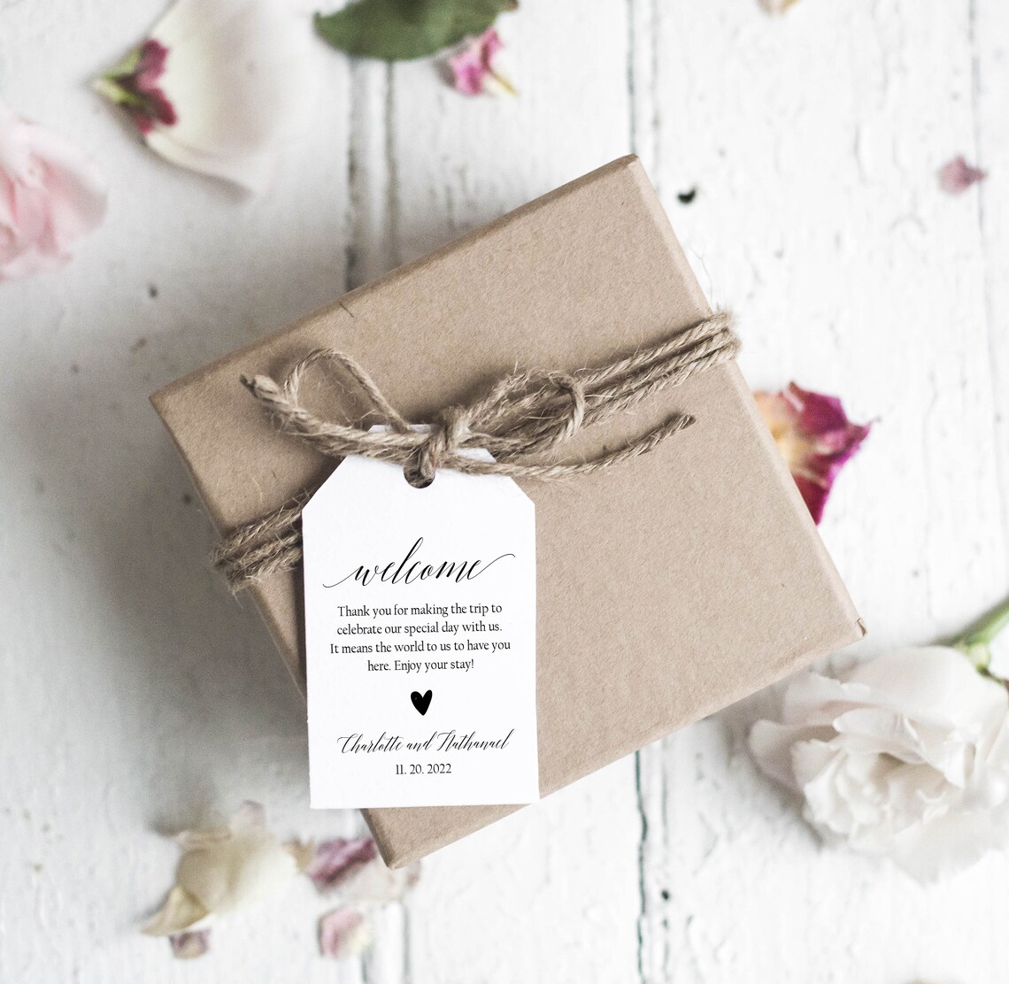 Wedding Welcome Tags, Large Printable Welcome Tag Template, Hotel ...