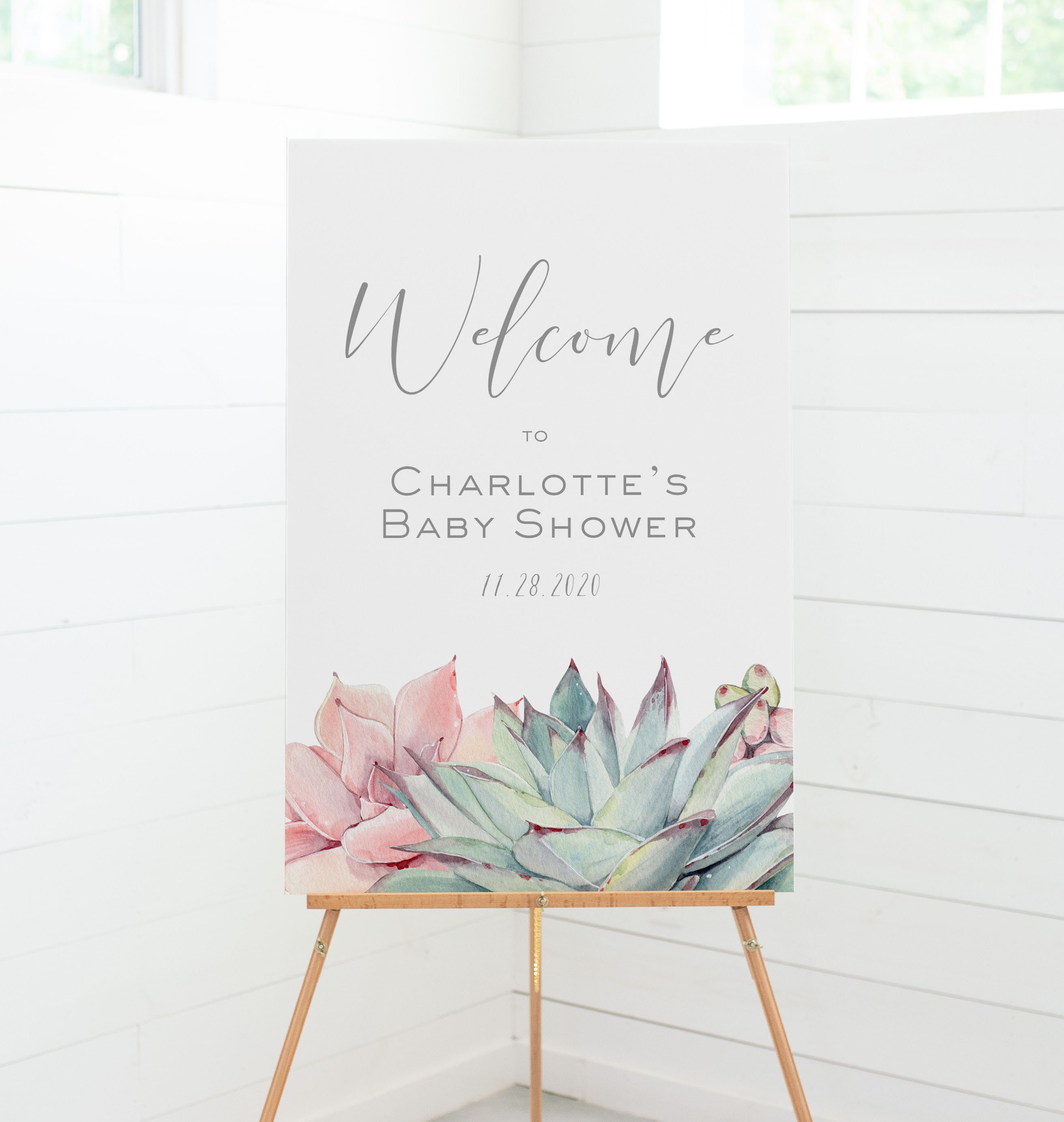 Succulent Welcome Sign Succulent Welcome Poster Printable | Etsy