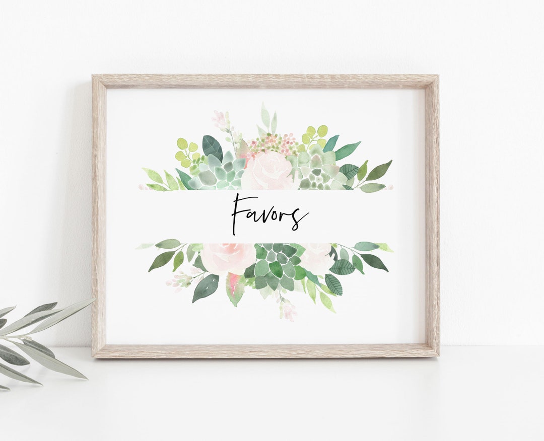 Succulent Favors Sign, Favor Sign Template, Favors Sign Printable ...