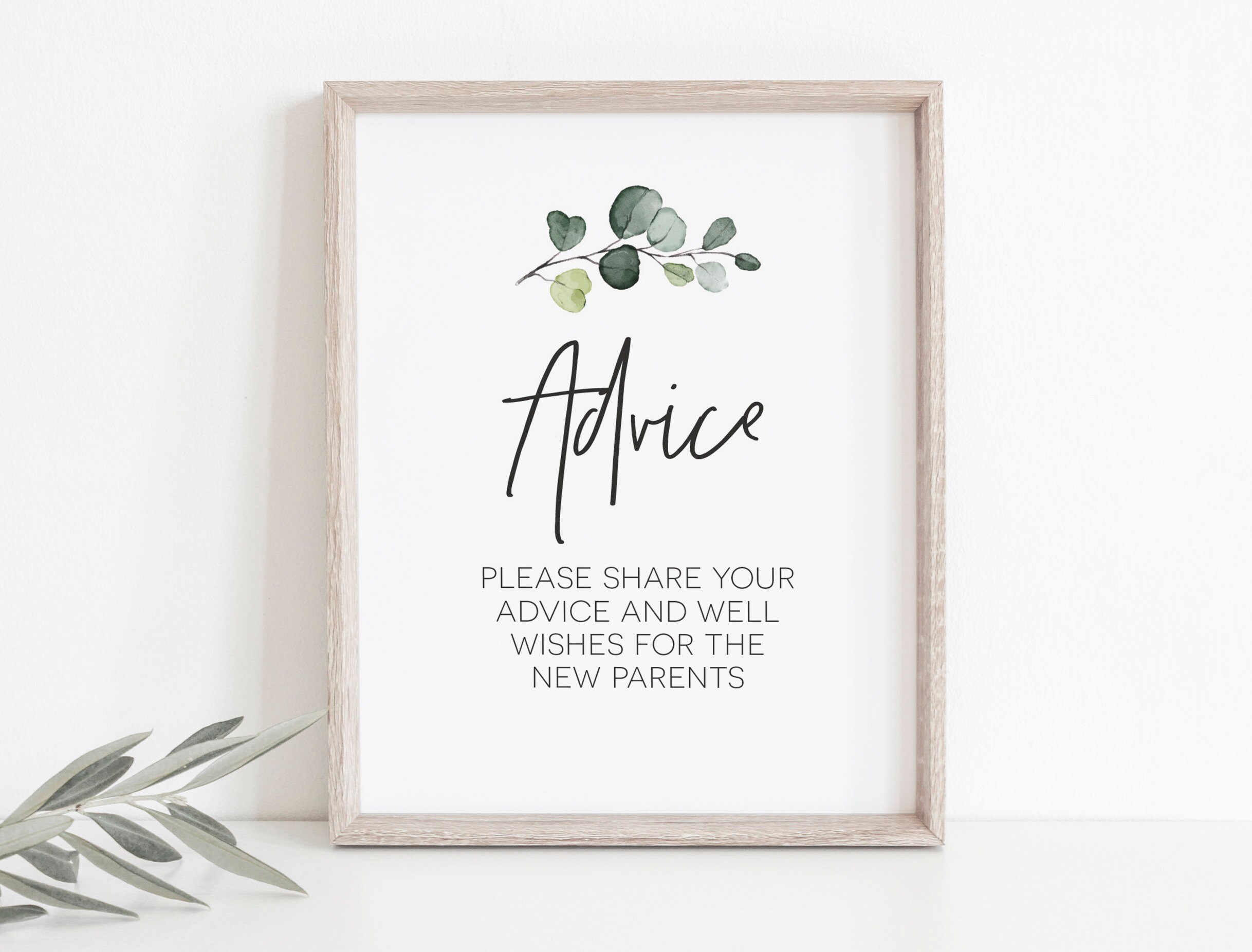 Baby Advice Cards Baby Advice Sign Greenery Advice Cards - Etsy