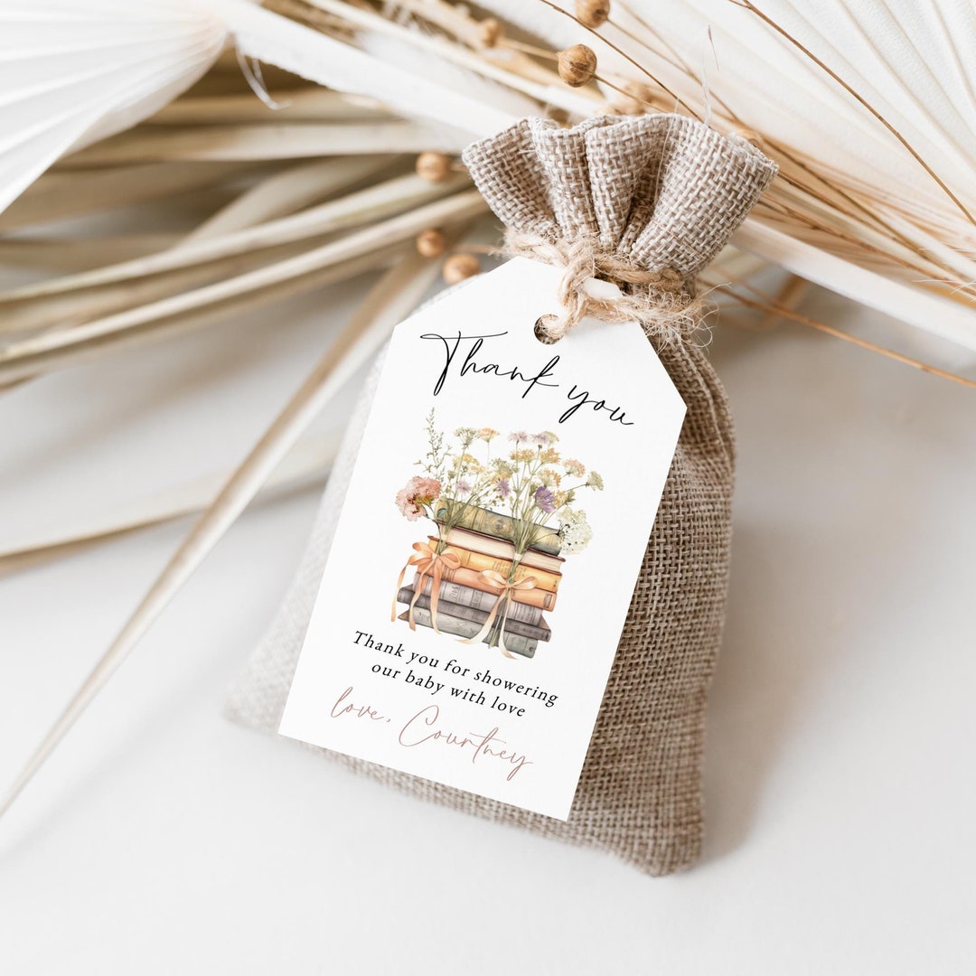 Storybook Favor Thank You Tag, A New Chapter Favor Tag Template ...