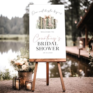 Our Next Chapter Begins Welcome Sign Poster, Storybook Bridal Shower ...