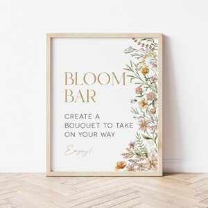 Wildflower Flower Bar Signs, Bouquet Bar Sign, Make a Bouquet Sign ...