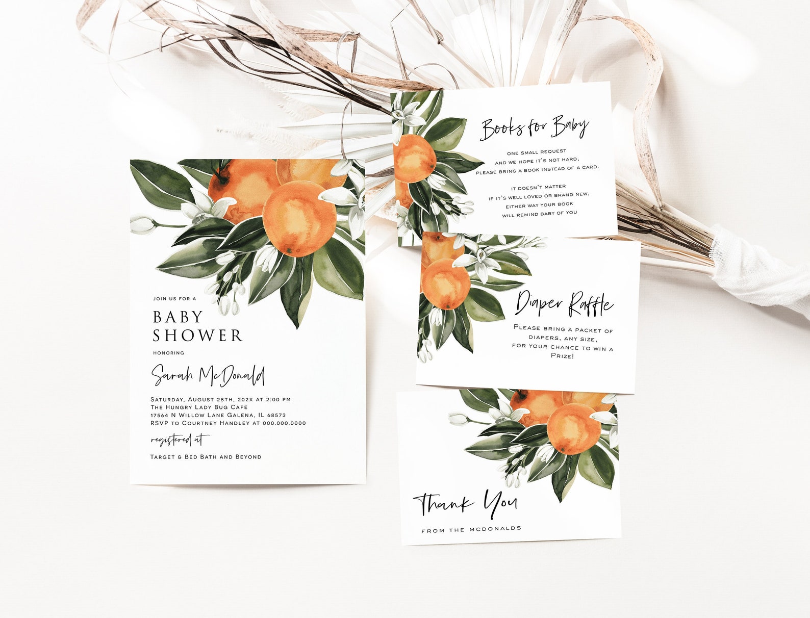 Citrus Baby Shower Invitation Baby Shower Bundle Baby Shower - Etsy