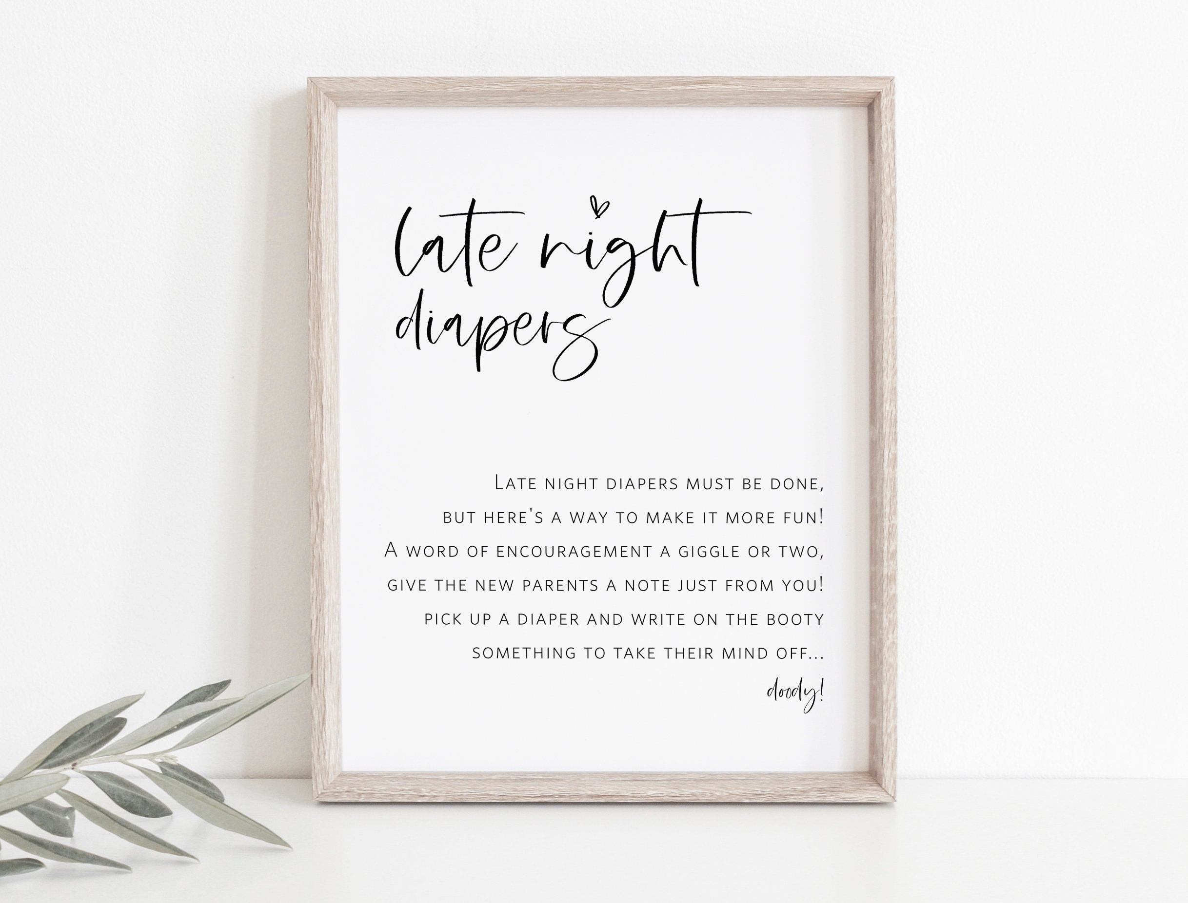 Minimalist Late Night Diapers Sign Diaper Thoughts Sign - Etsy