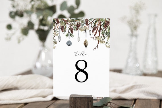 Christmas Table Numbers Printable Table Numbers Template | Etsy