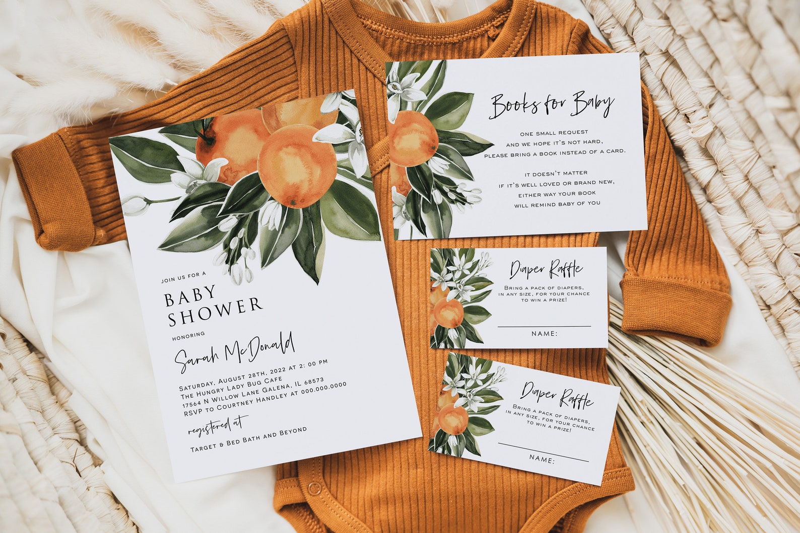 Citrus Baby Shower Invitation Baby Shower Bundle Baby Shower - Etsy