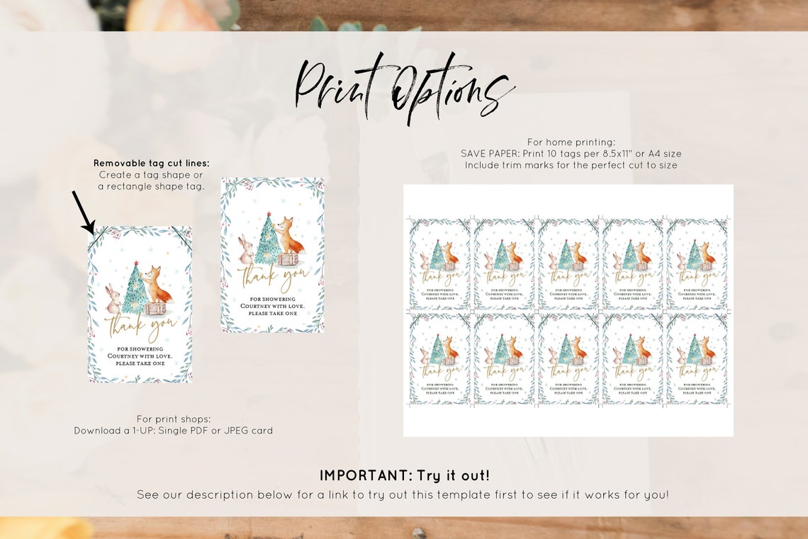 Christmas Thank You Tag Winter Thank You Tag Printable Baby - Etsy