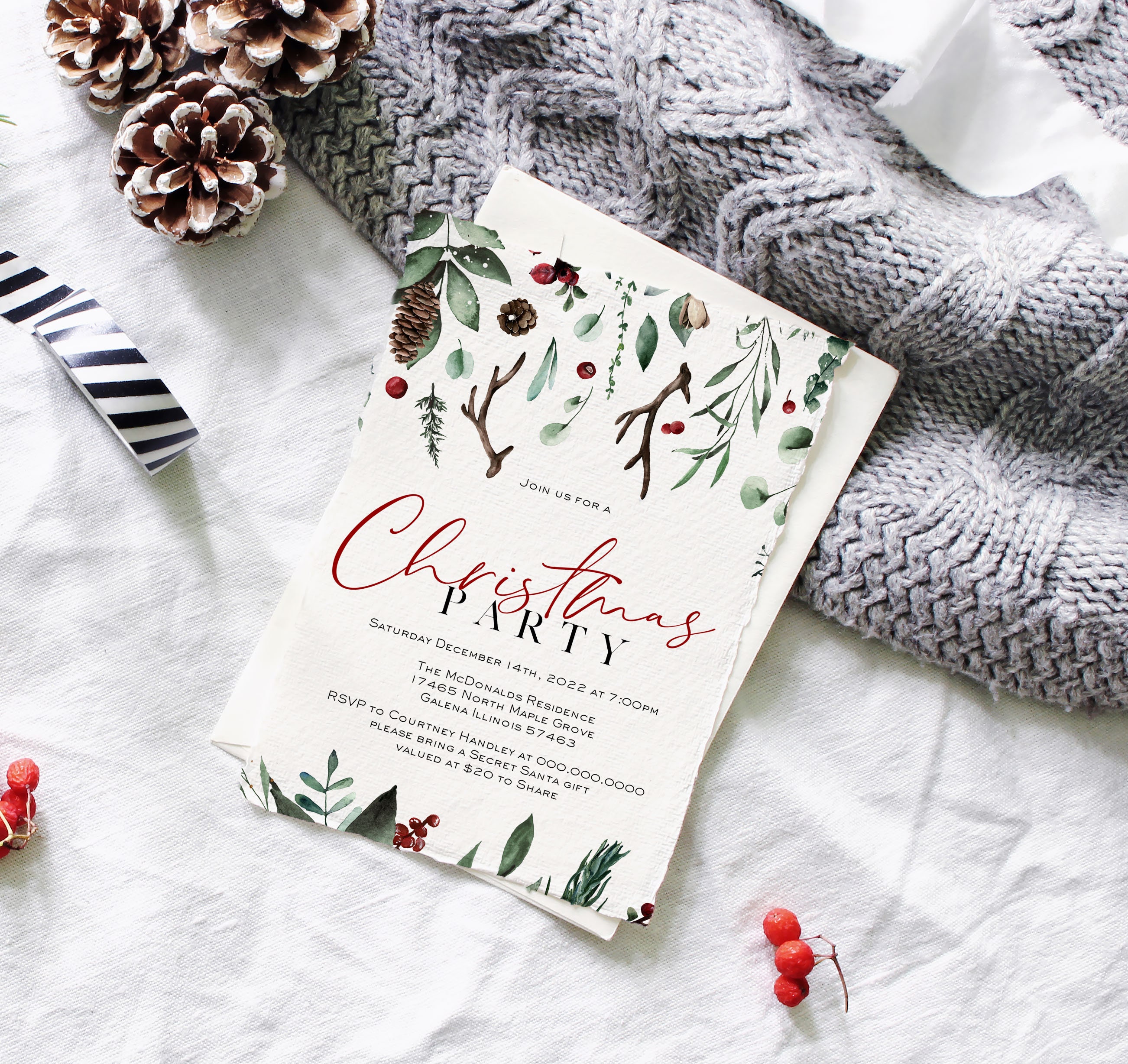 Christmas Invitation Printable Holiday Invitation Christmas - Etsy Canada