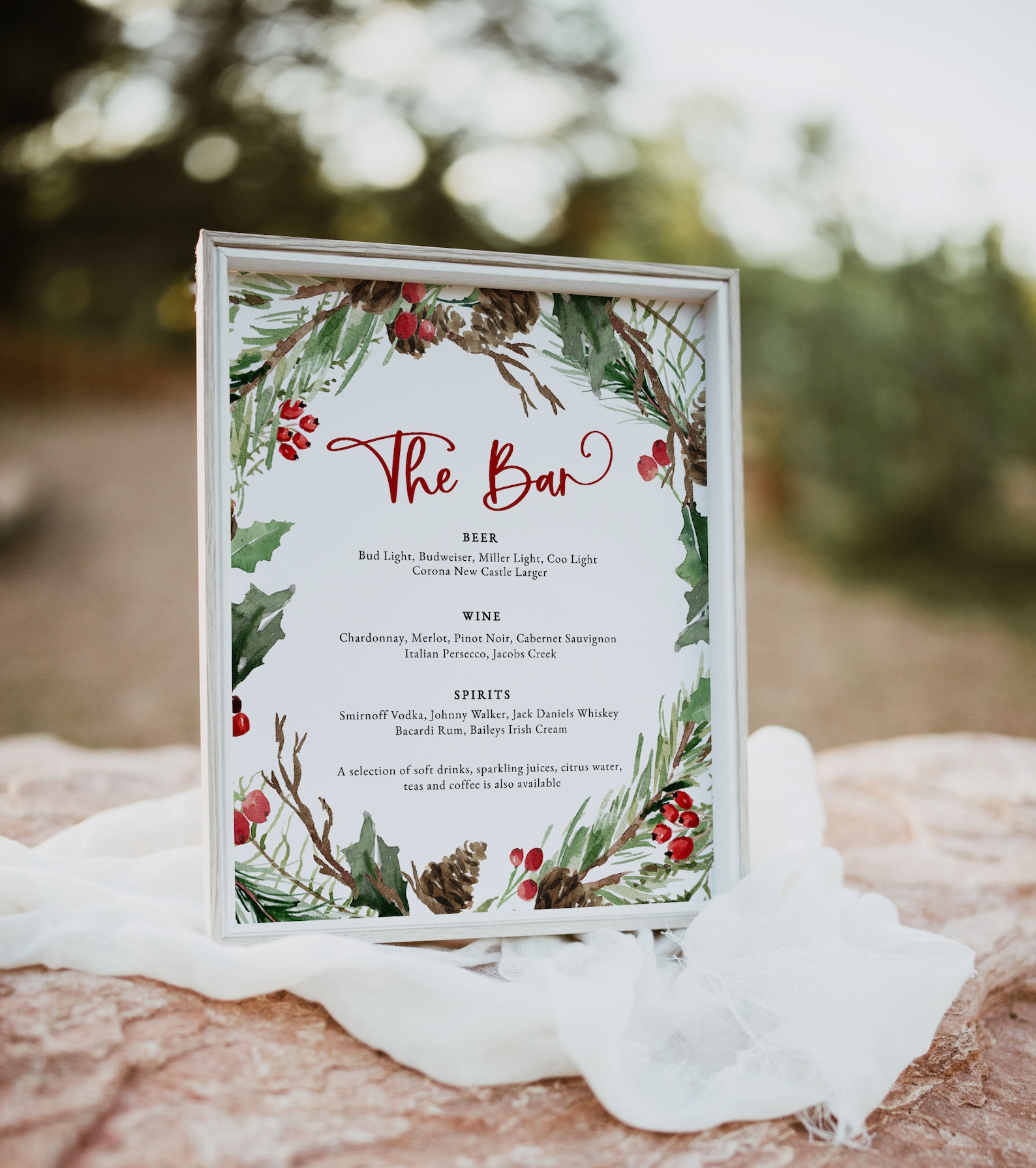 Christmas Bar Menu Holiday Bar Sign Printable Bar Menu Sign - Etsy