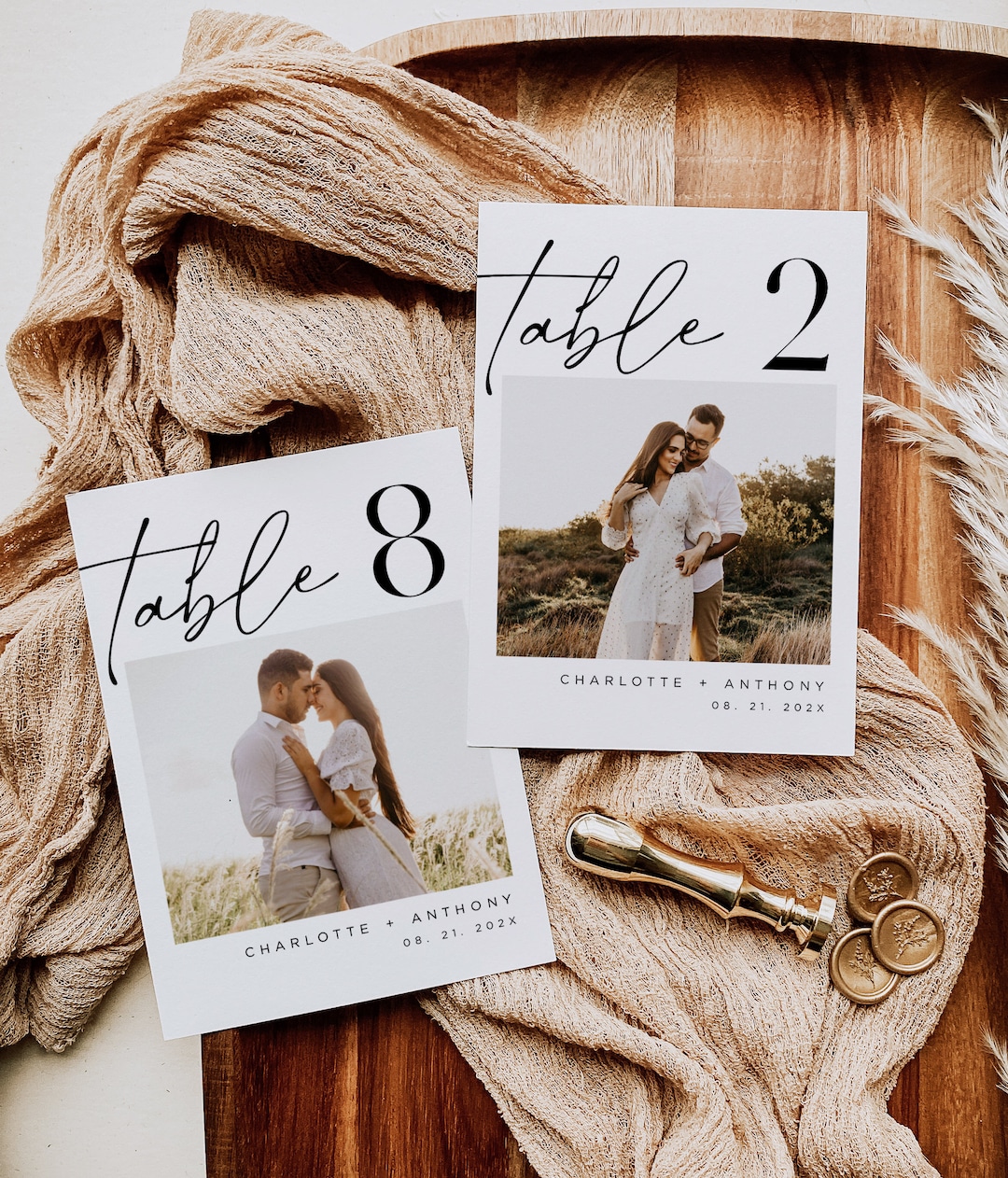 Photo Table Numbers, Modern Table Numbers, Wedding Photo Table Numbers ...