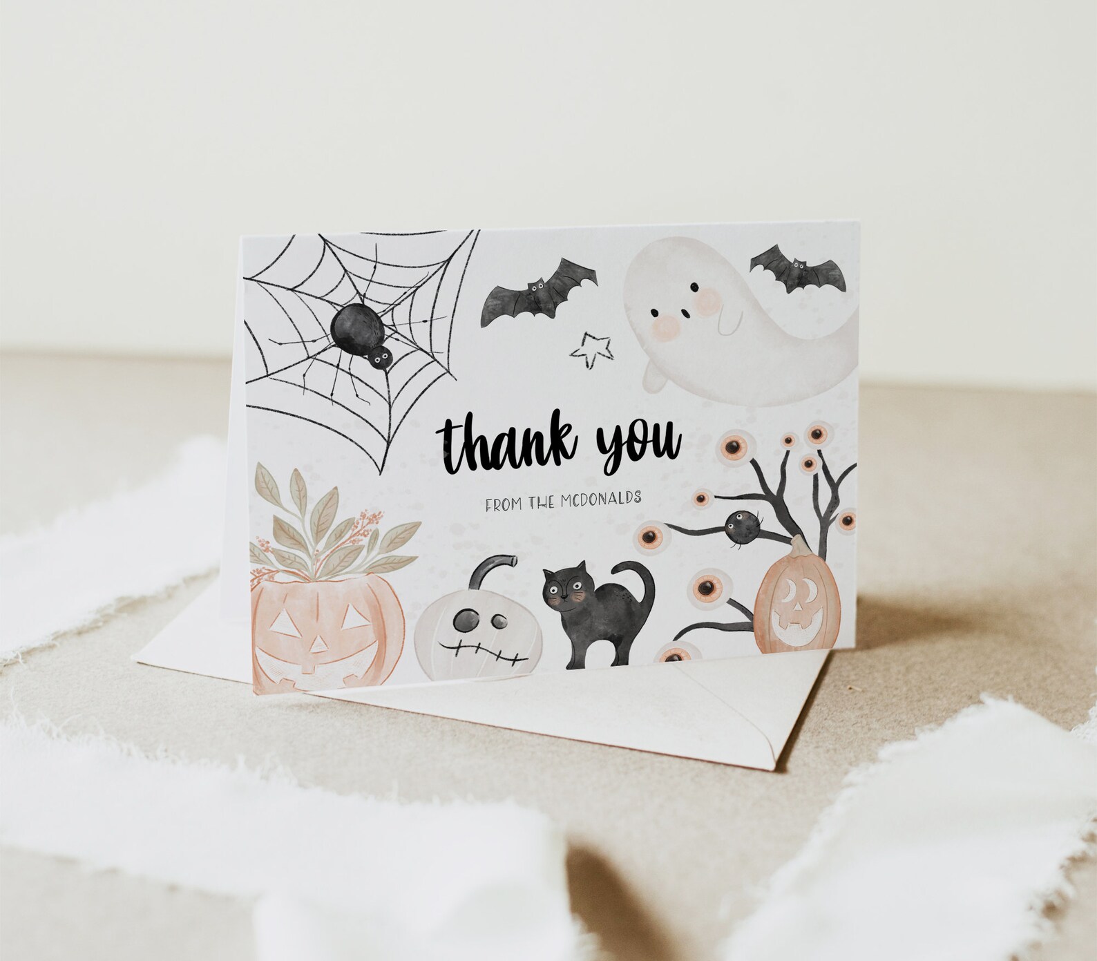 Halloween Thank You Card Template Thank You Card Printable - Etsy
