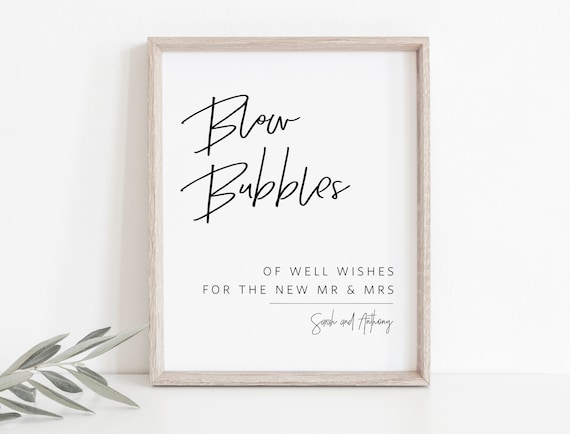 Blow Bubbles Wedding Sign Template Wedding Sign Printable | Etsy