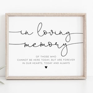 Script in Loving Memory Sign, Wedding Sign, Wedding Memory Sign ...