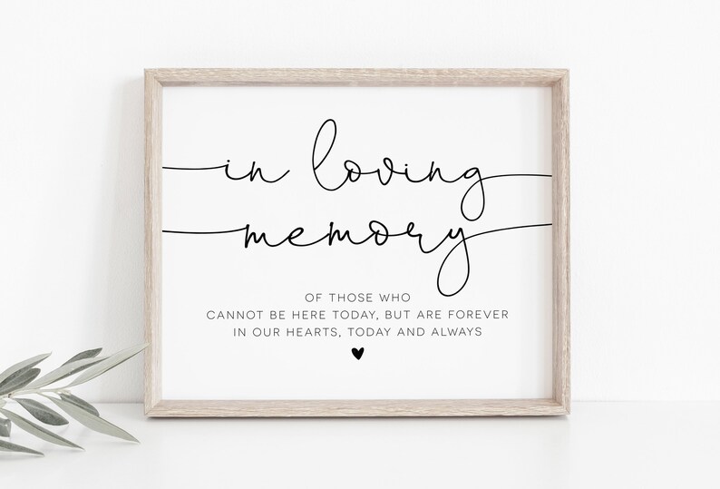 Script in Loving Memory Sign Wedding Sign Wedding Memory - Etsy